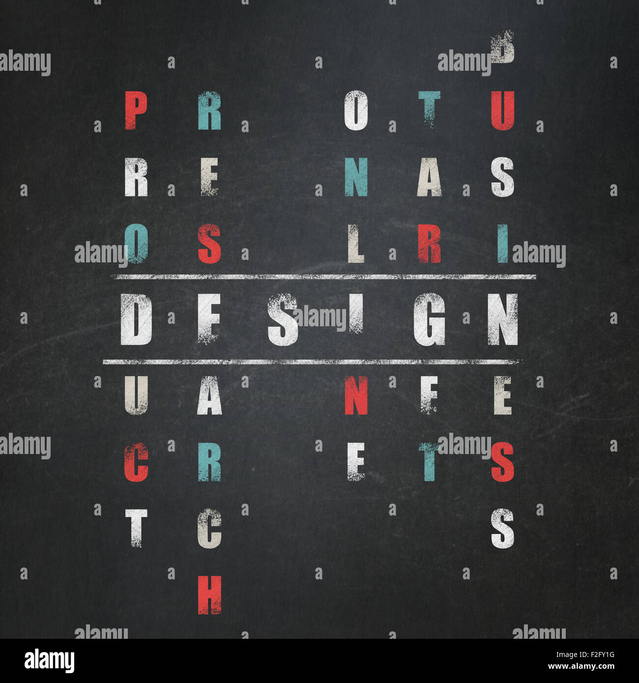 Marketing concept: Design in Crossword Puzzle Stock Photo - Alamy