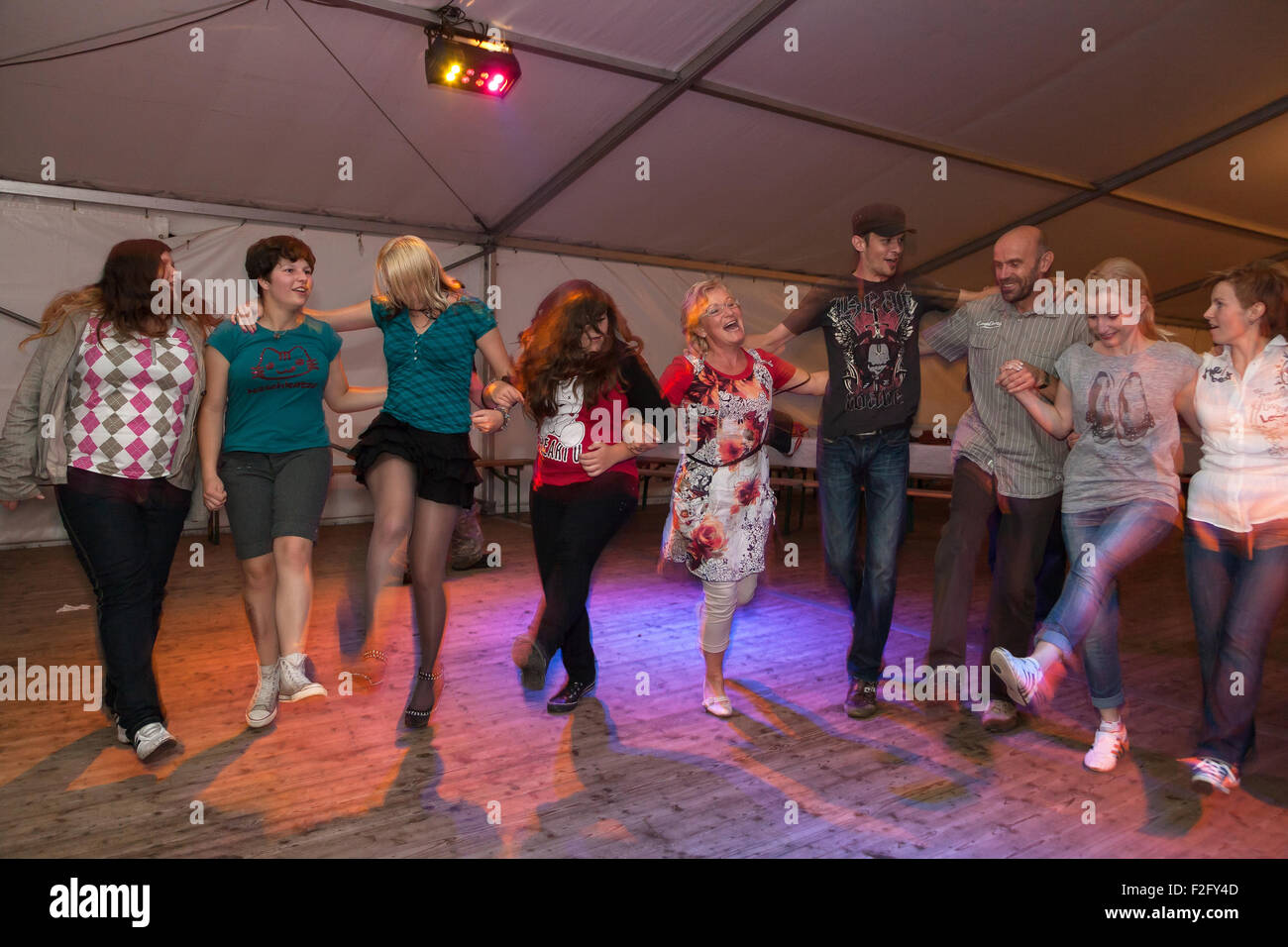 06.08.2011, Gallin, Mecklenburg-Western Pomerania, Germany - Disco in ...