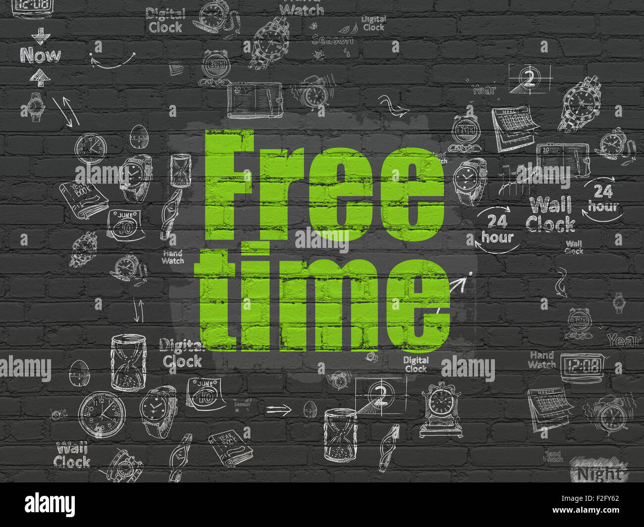Timeline concept: Free Time on wall background Stock Photo - Alamy