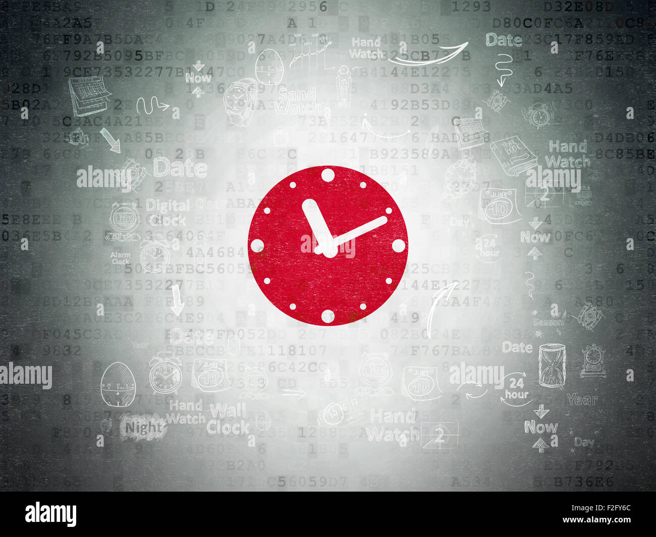 Time concept: Clock on Digital Paper background Stock Photo - Alamy