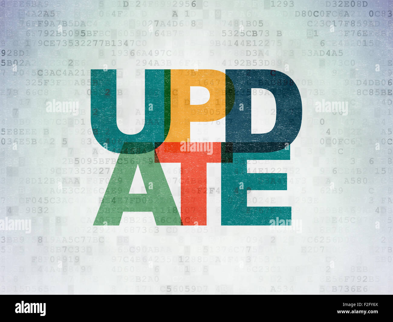 Web design concept: Update on Digital Paper background Stock Photo - Alamy