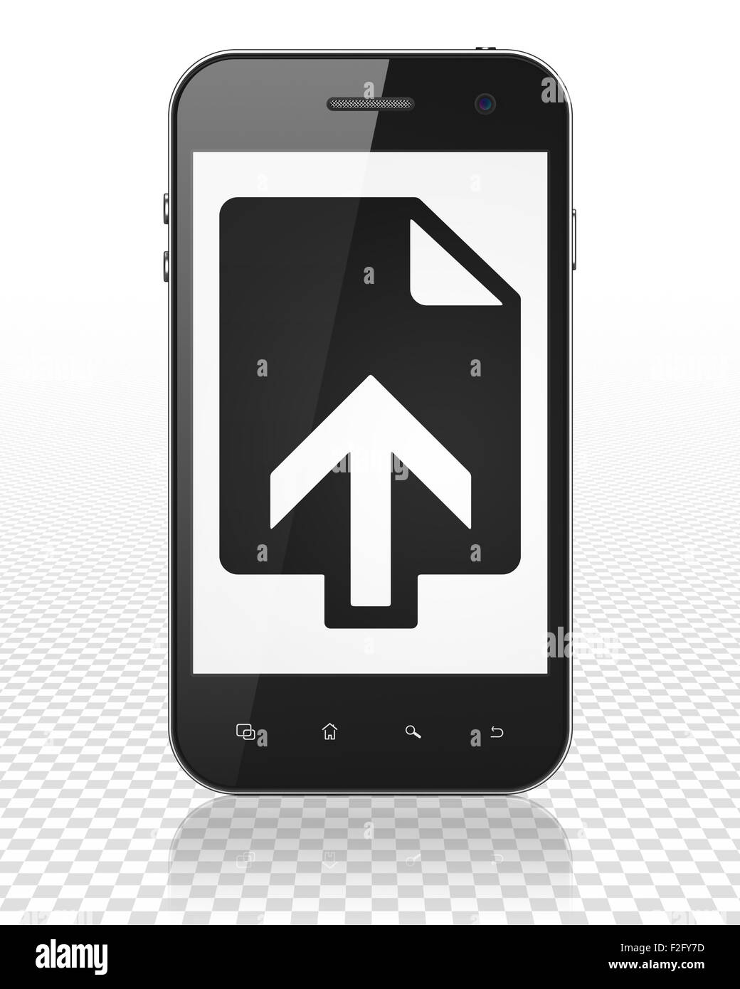 Web development concept: Smartphone with Upload on display Stock Photo ...