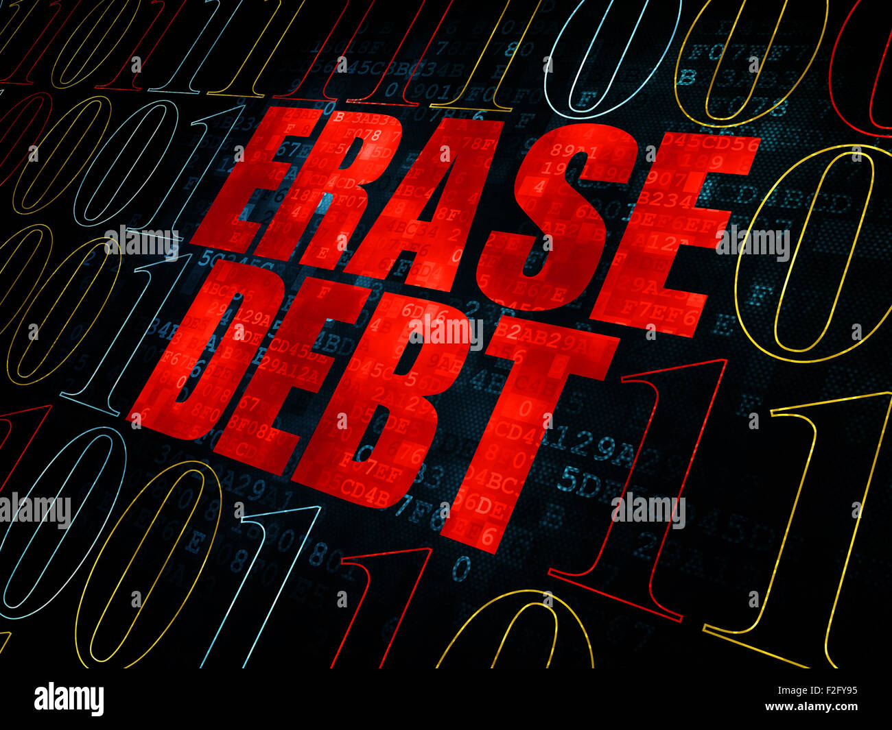 Business concept: Erase Debt on Digital background Stock Photo - Alamy