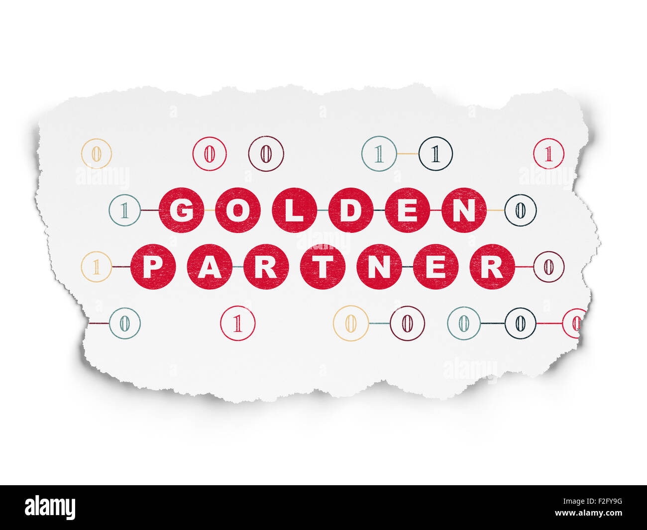 Finance concept: Golden Partner on Torn Paper background Stock Photo ...