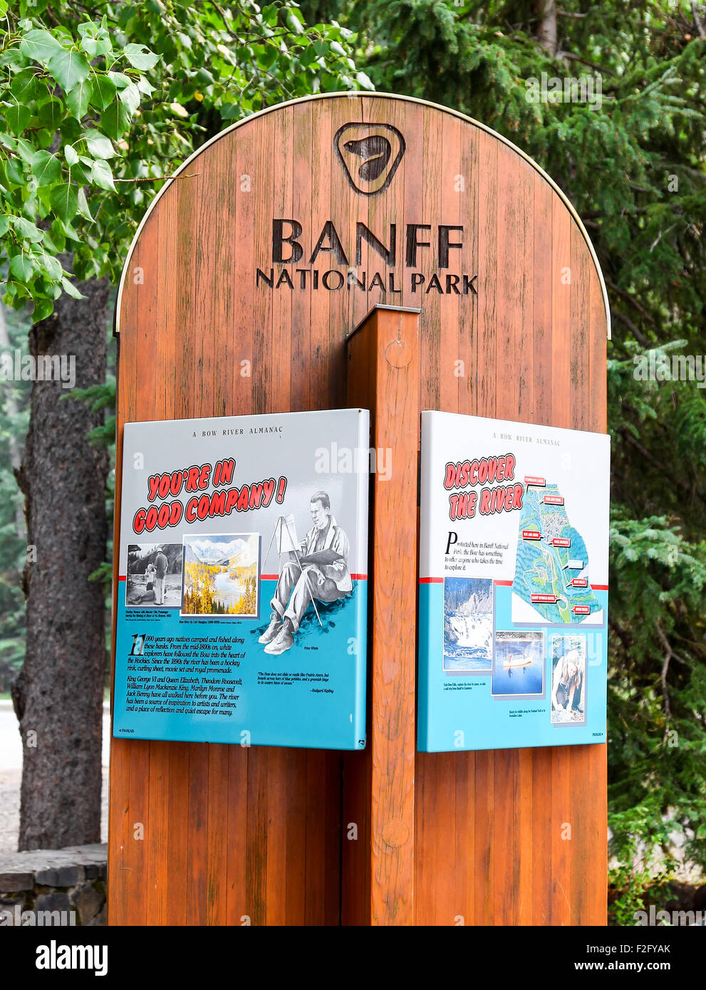A sign at Banff National Park Alberta Canada Stock Photo - Alamy