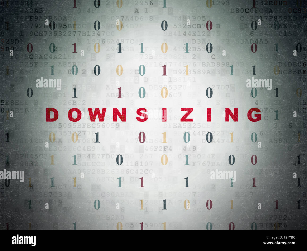 Finance concept: Downsizing on Digital Paper background Stock Photo - Alamy
