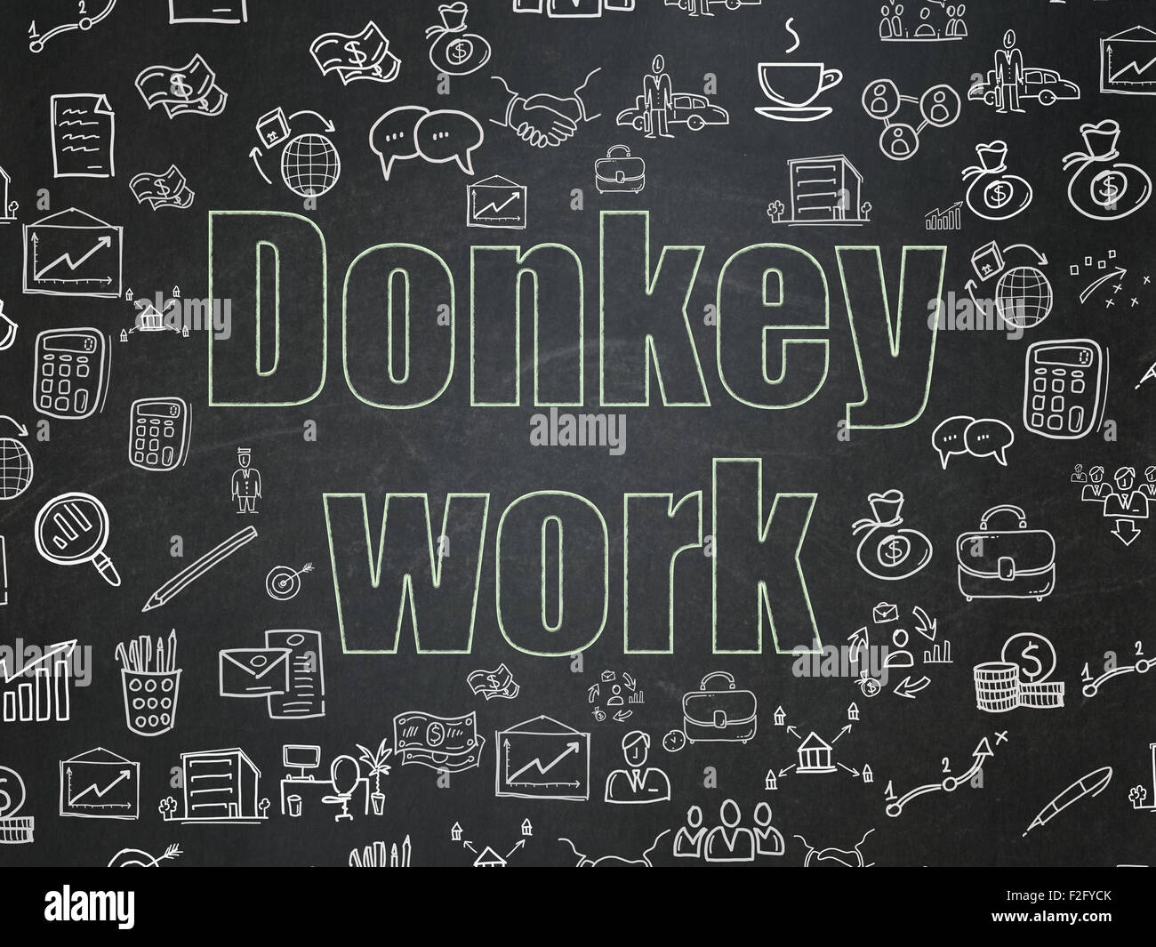 Finance concept: Donkey Work on School Board background Stock Photo - Alamy