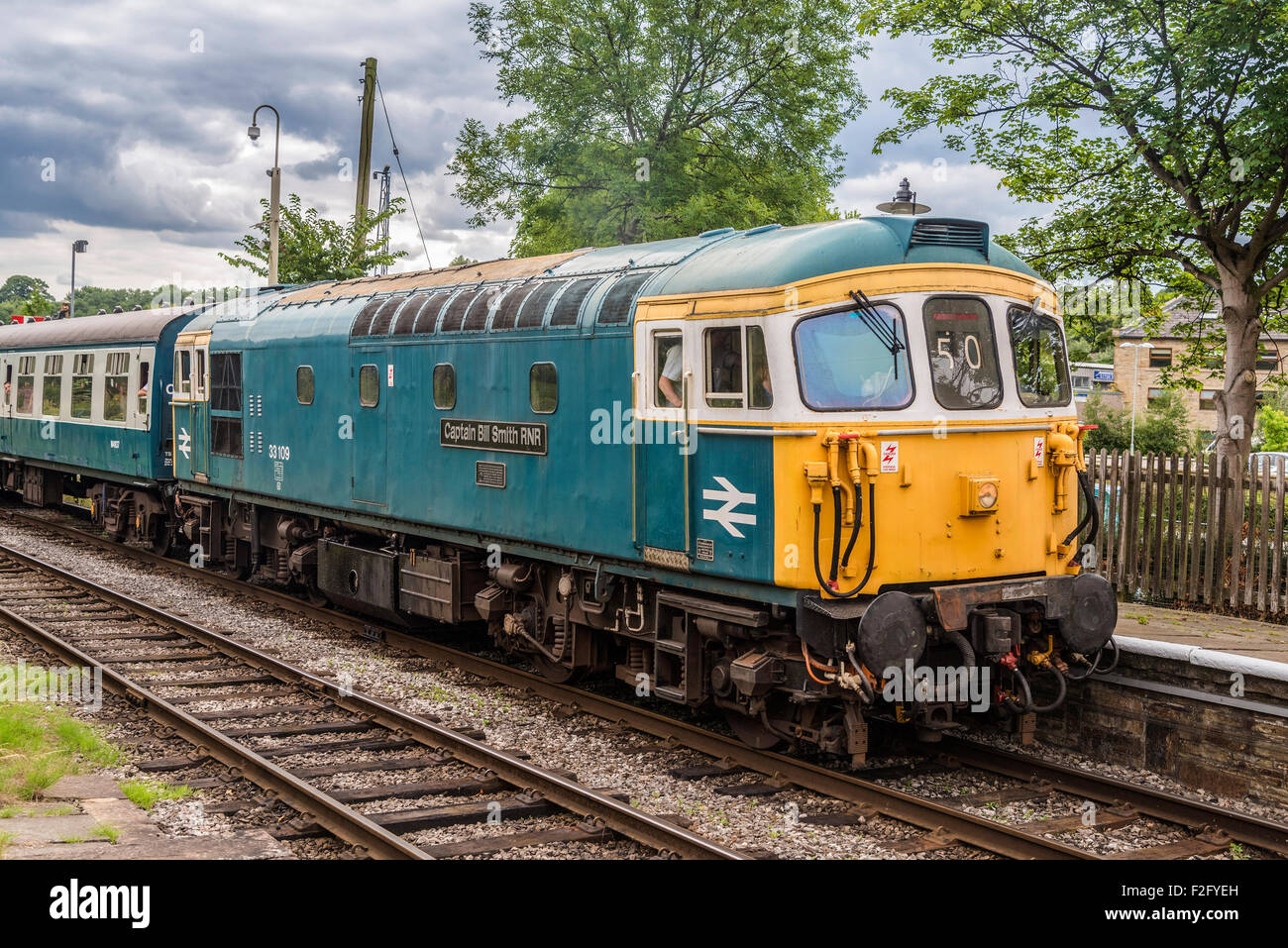 East Lancashire railway. Ramsbottom North West England. Class 33 diesel ...
