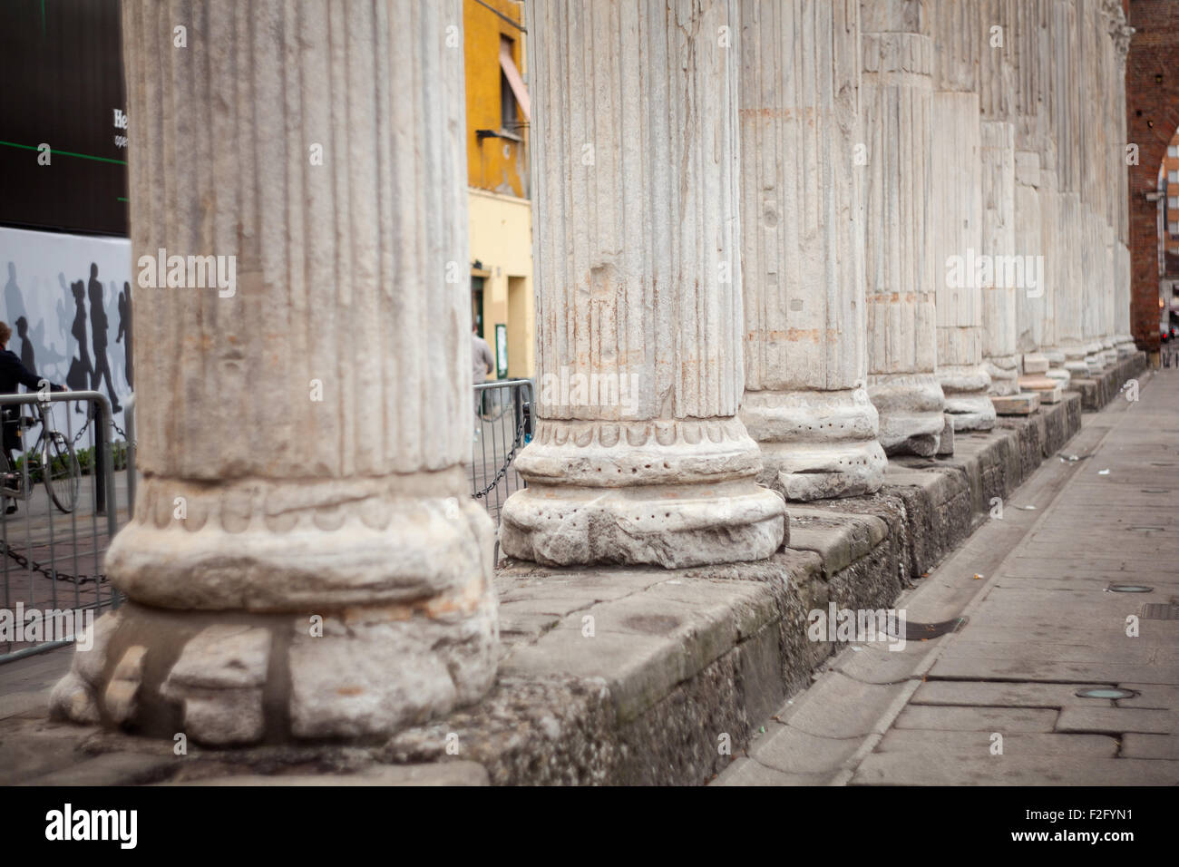 Close up of roman columns of San Lorenzo in Milan Stock Photo - Alamy