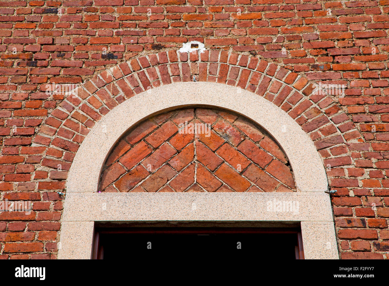 church door in italy lombardy column the milano old closed brick Stock ...