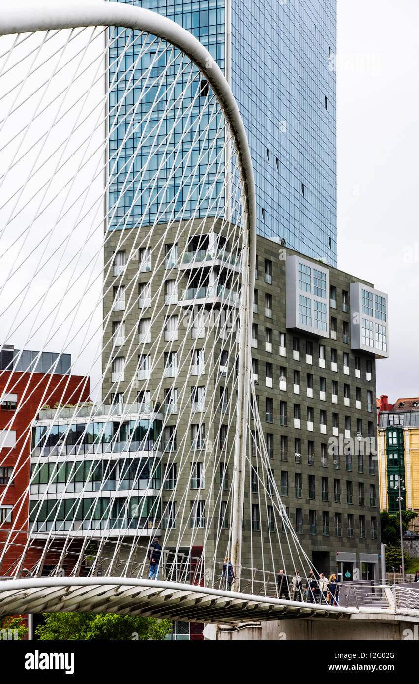 Zubizuri (or Campo Volantin Bridge) is a tied arch bridge designed by ...