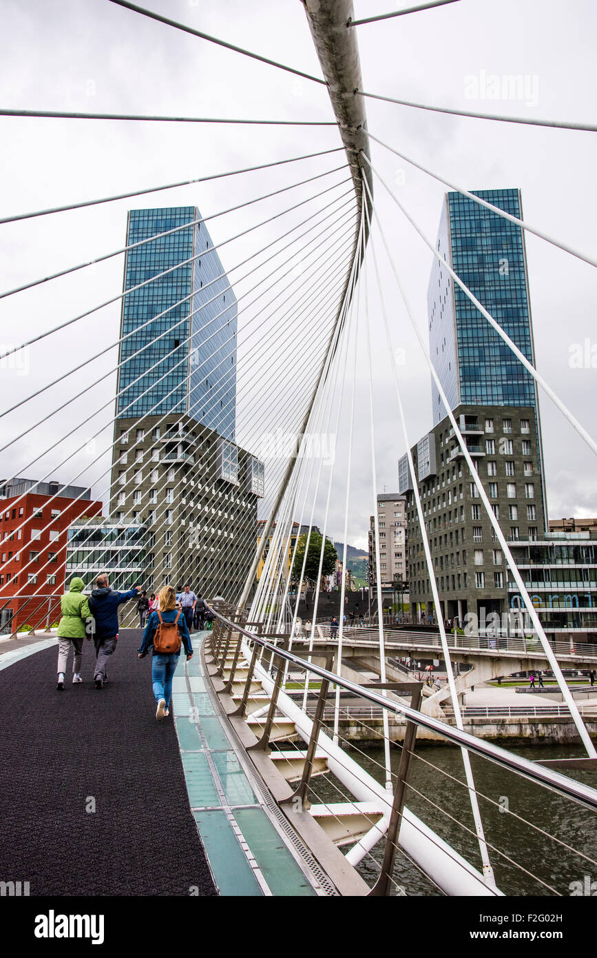 Zubizuri (or Campo Volantin Bridge), tied arch bridge designed by ...