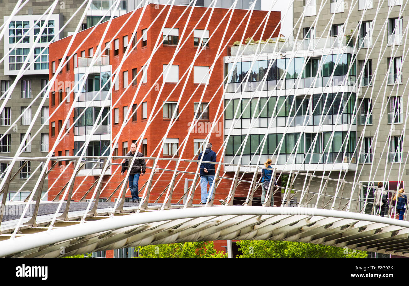 Zubizuri (or Campo Volantin Bridge), tied arch bridge designed by ...