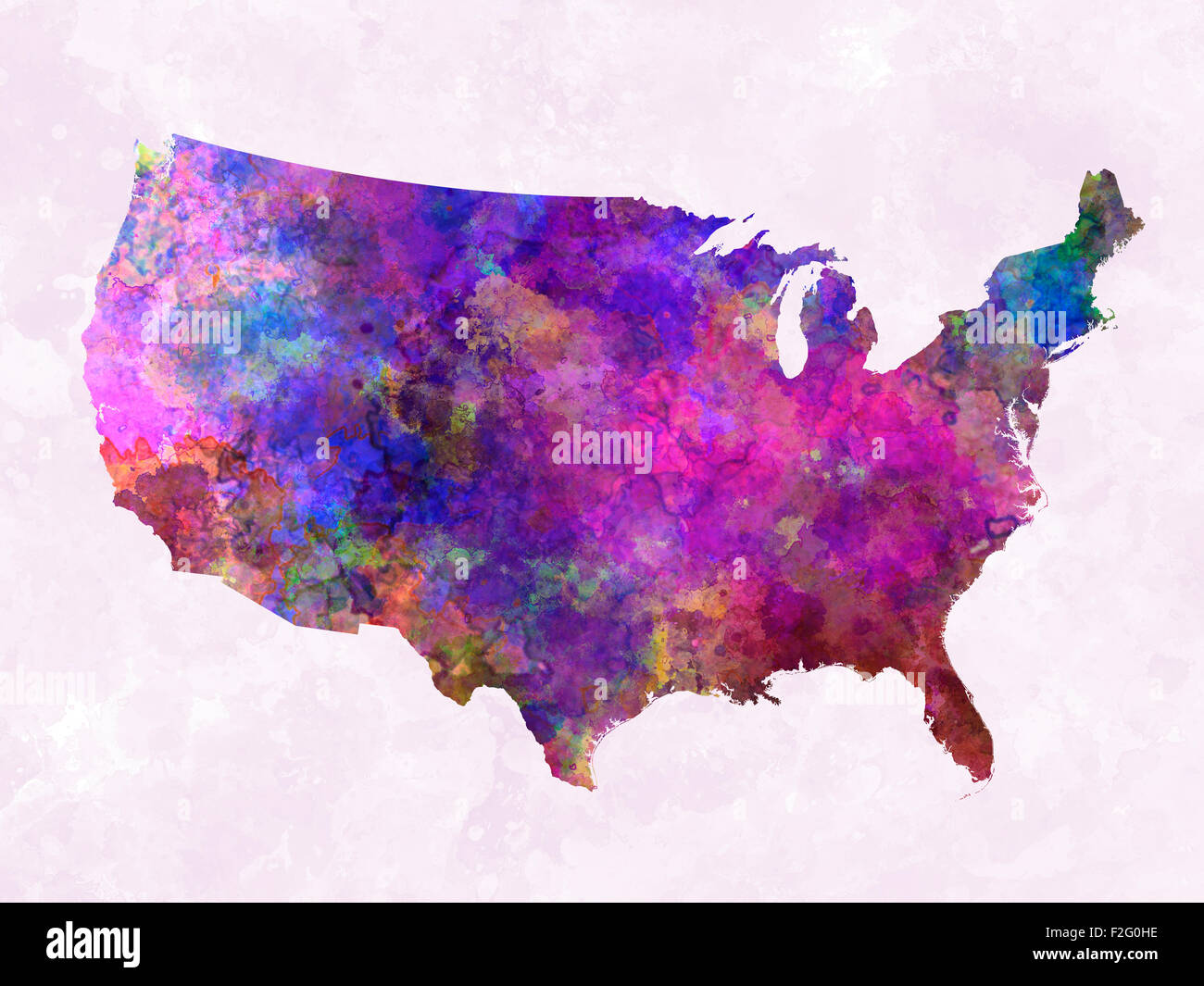 Watercolor usa map hi-res stock photography and images - Alamy