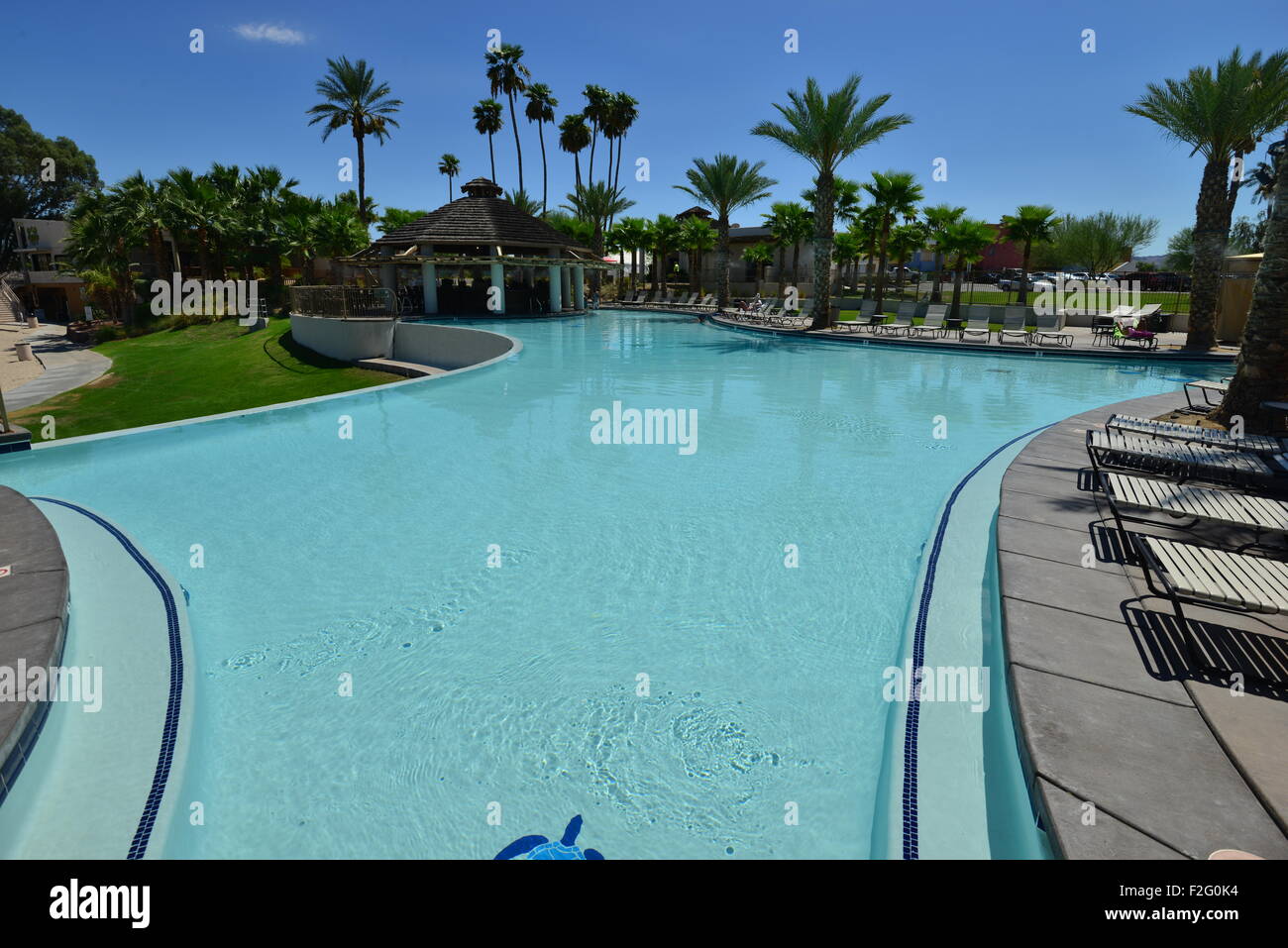 A pool at an American resort at Lake Havasu Stock Photo - Alamy