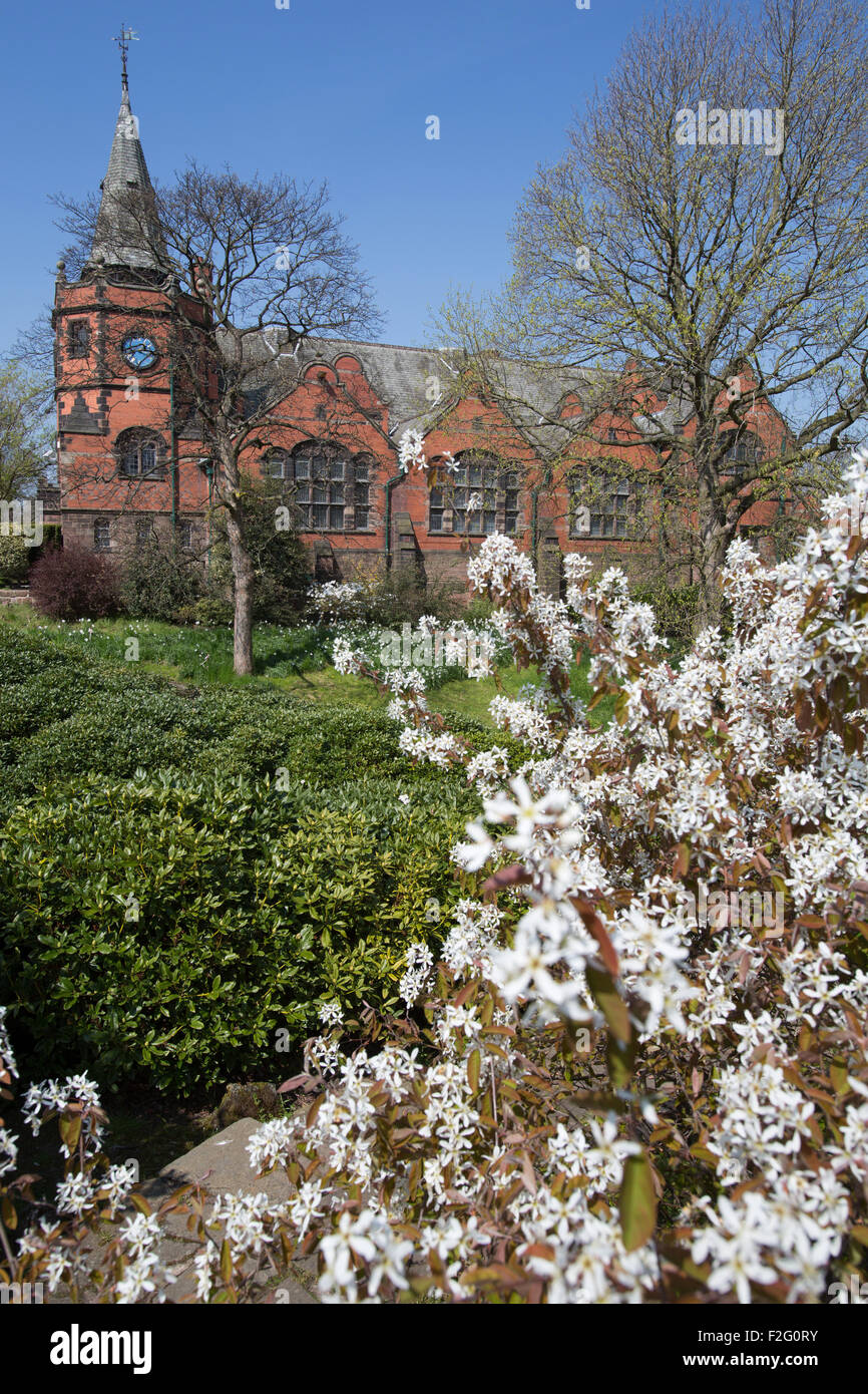 Village of Port Sunlight, England. Spring view in Port Sunlight’s Dell ...