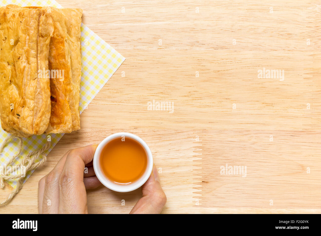 Freshly made puff pastry pie for tea break Stock Photo - Alamy