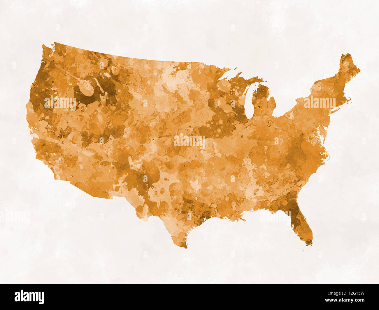 USA map in watercolor painting abstract splatters Stock Photo - Alamy