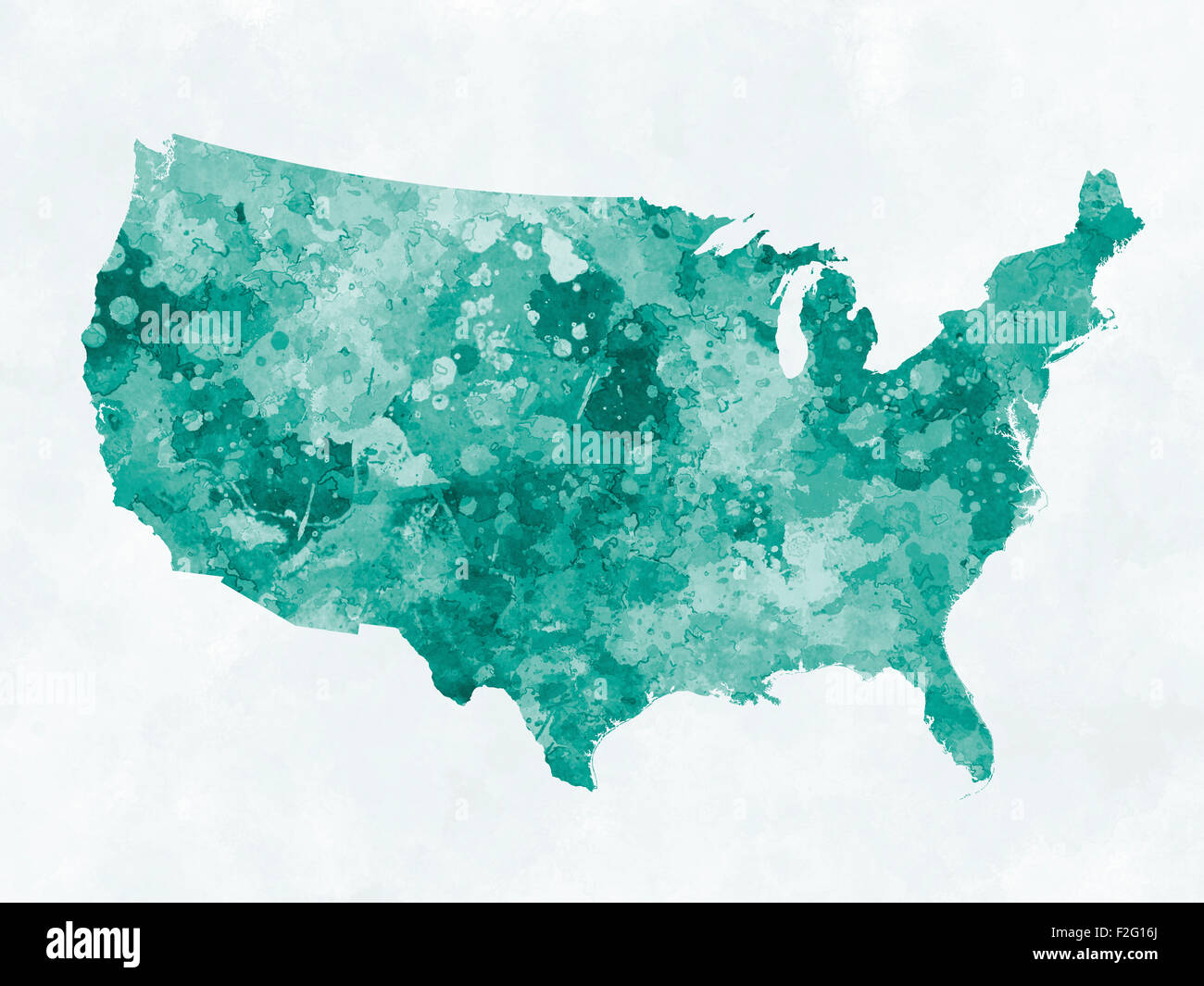 USA map in watercolor painting abstract splatters Stock Photo - Alamy