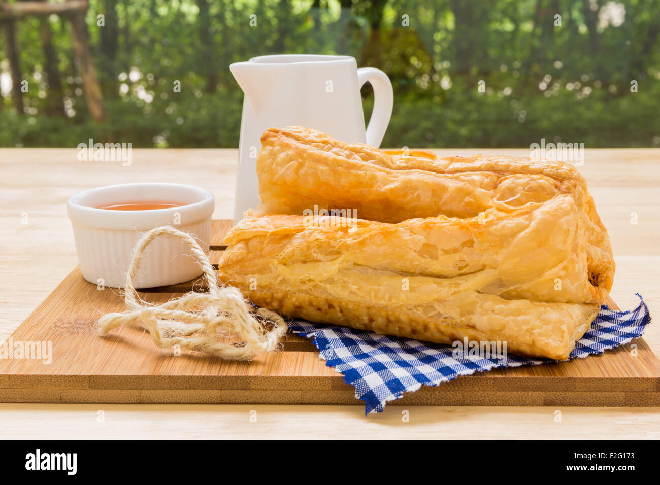 Freshly made puff pastry pie for tea break Stock Photo - Alamy