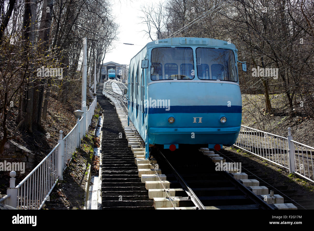 Cableway in action, Kiev - Ukraine Stock Photo - Alamy