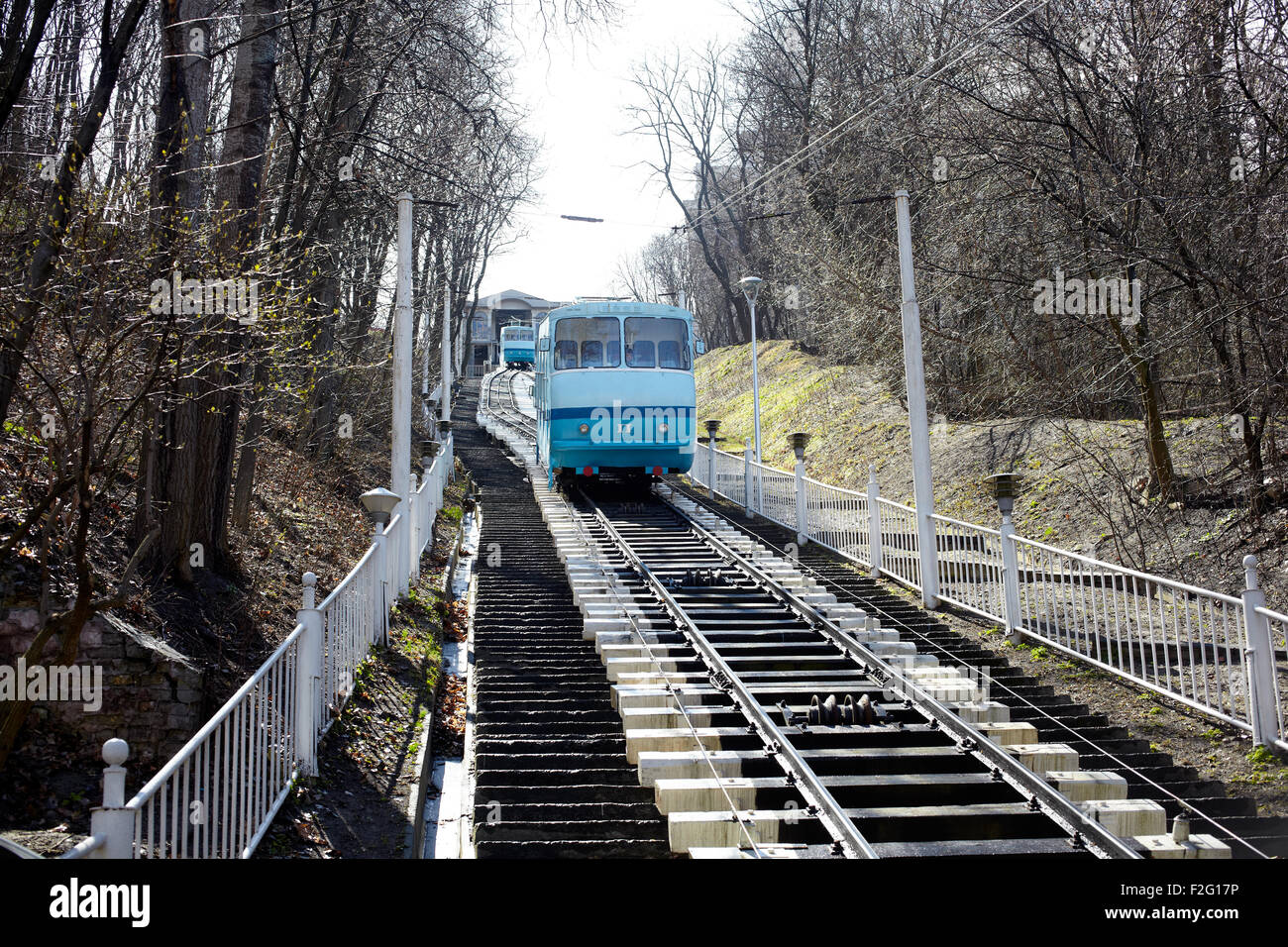 Cableway in action, Kiev - Ukraine Stock Photo - Alamy