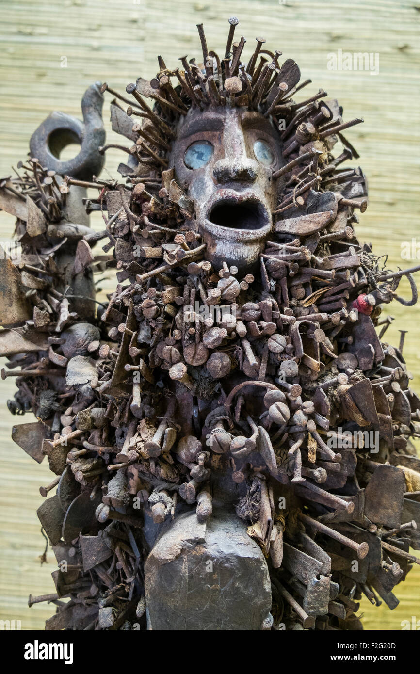 wooden mask statue Stock Photo - Alamy