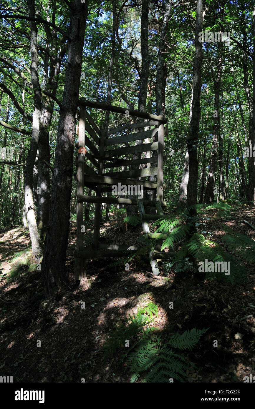Watchtower for hunting in woods at L'Esperance, Dorceau, Parc Naturel ...