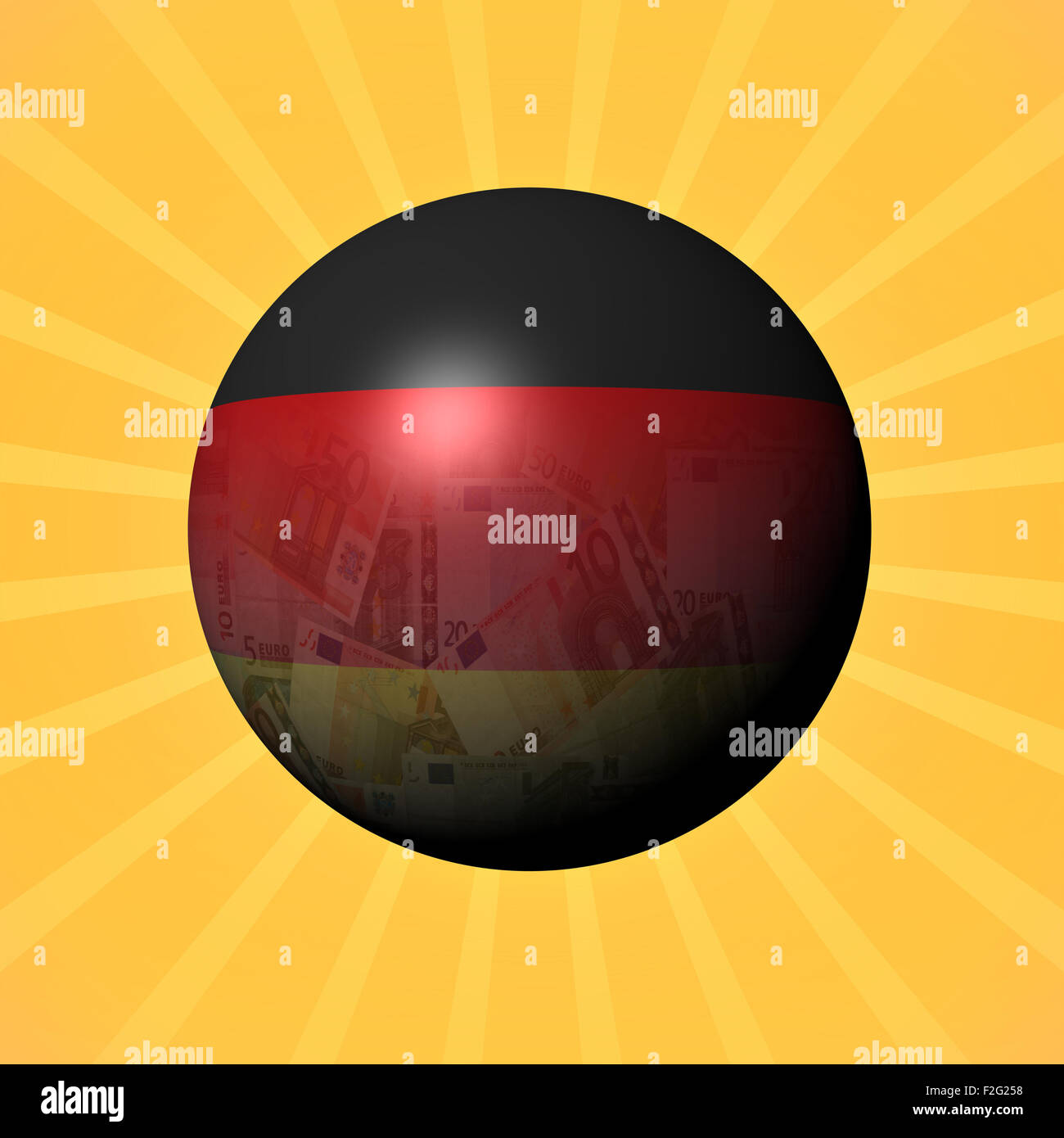 Germany flag euros sphere on sunburst illustration Stock Photo - Alamy
