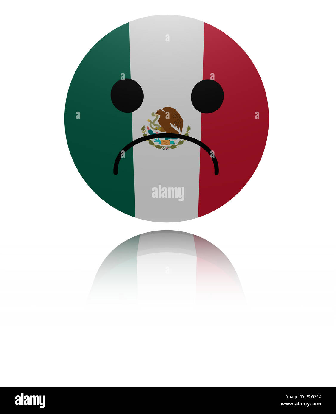 Mexico sad icon with reflection illustration Stock Photo - Alamy