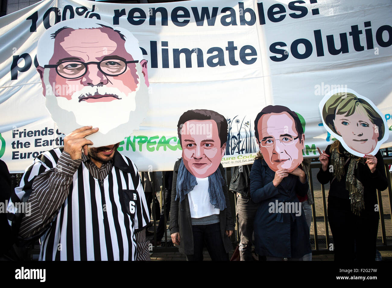 Brussels, Belgium. 18th September, 2015. Environmental activists from ...