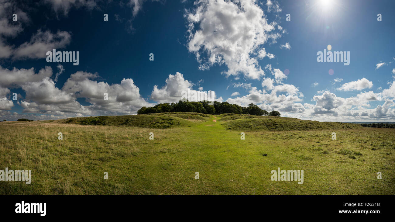 Badbury Rings Iron Age hill fort near Blandford Forum, Dorset, UK Stock ...