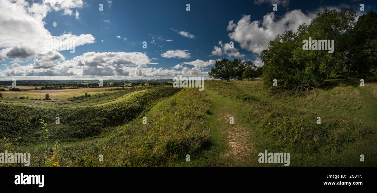 Badbury Rings Iron Age hill fort near Blandford Forum, Dorset, UK Stock ...