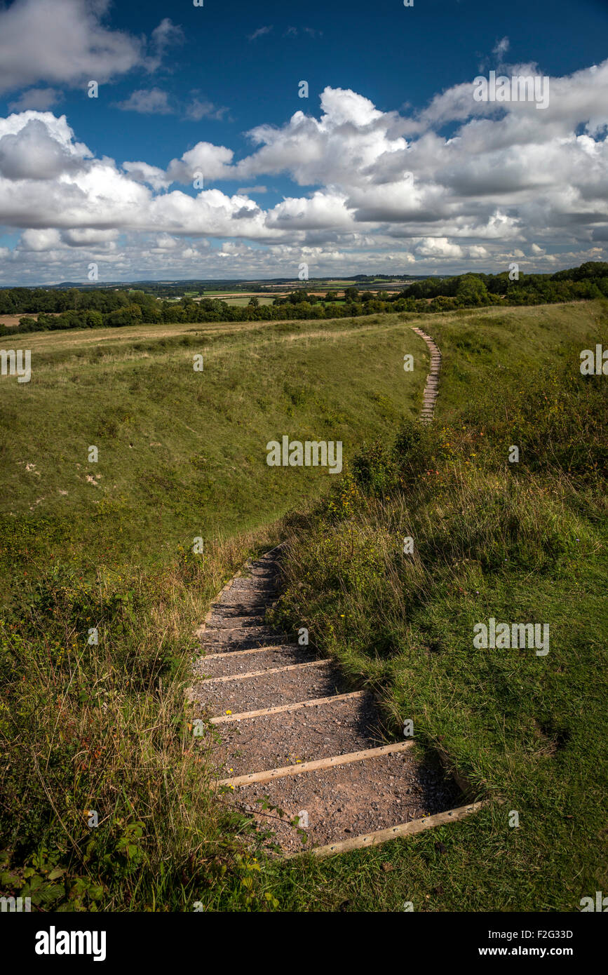 Badbury Rings Iron Age hill fort near Blandford Forum, Dorset, UK Stock ...