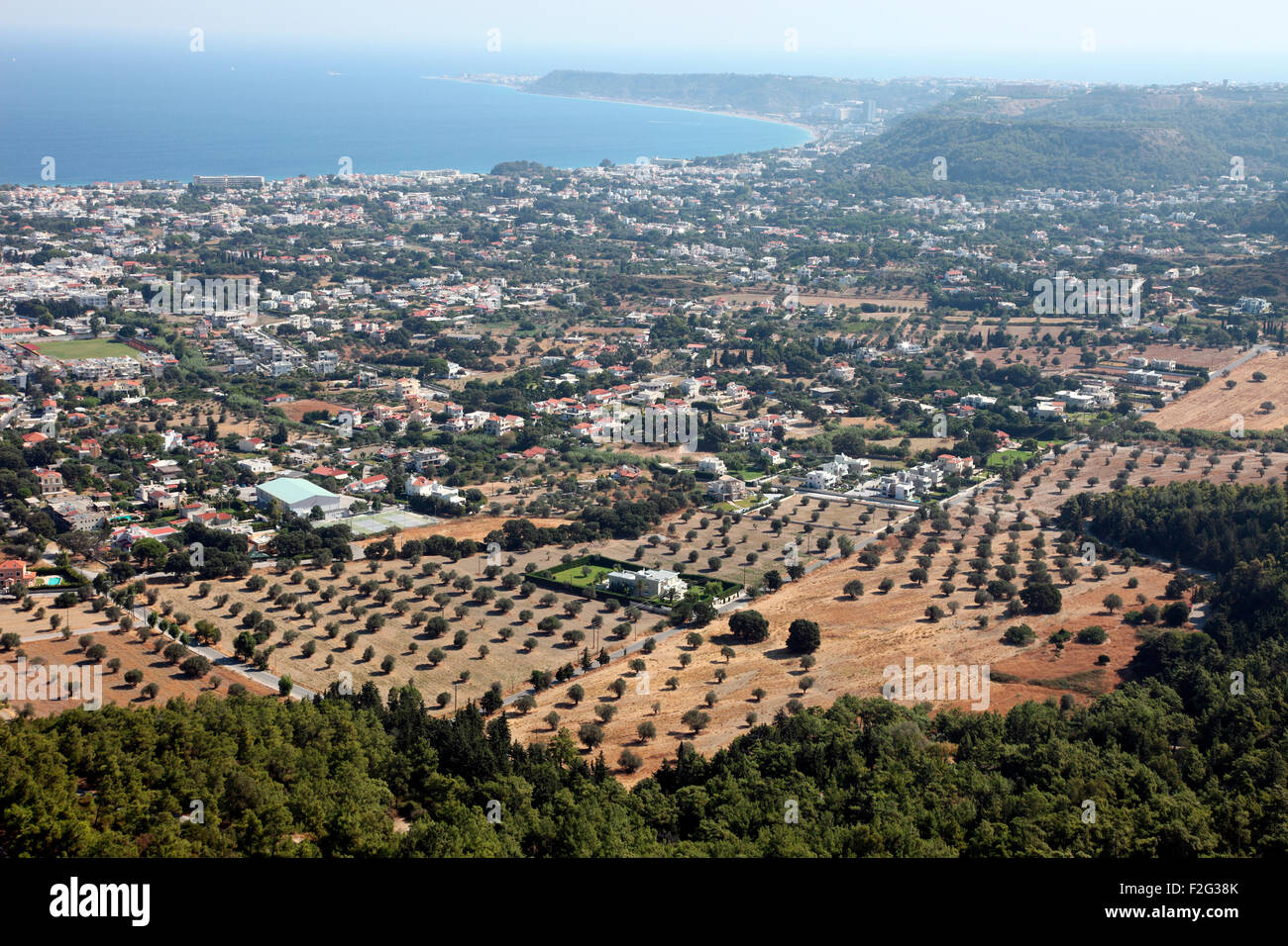 Ialyssos Plain seen from Mount Filerimos, Rhodes Stock Photo - Alamy
