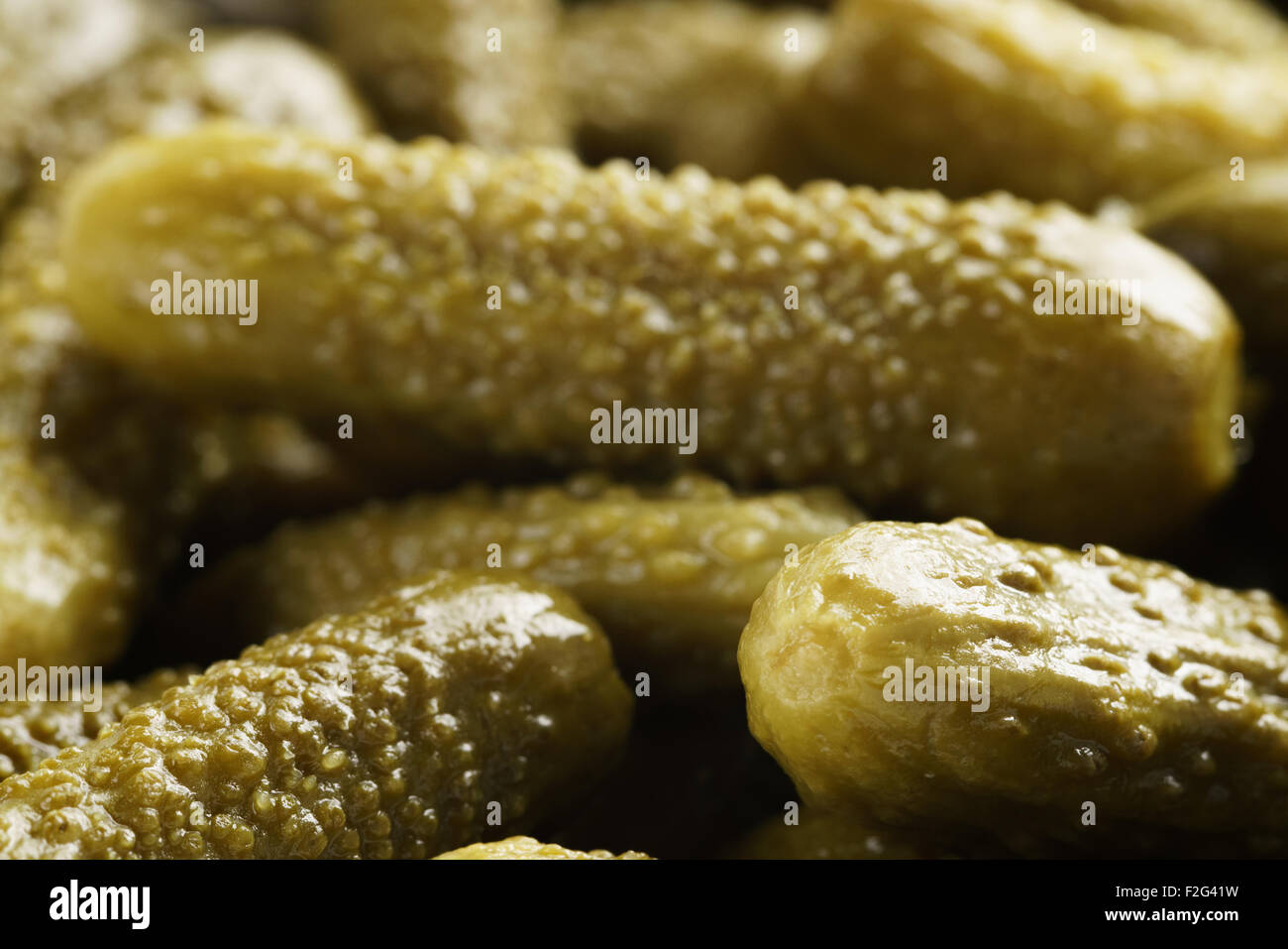 marinated cornichons macro shot Stock Photo - Alamy