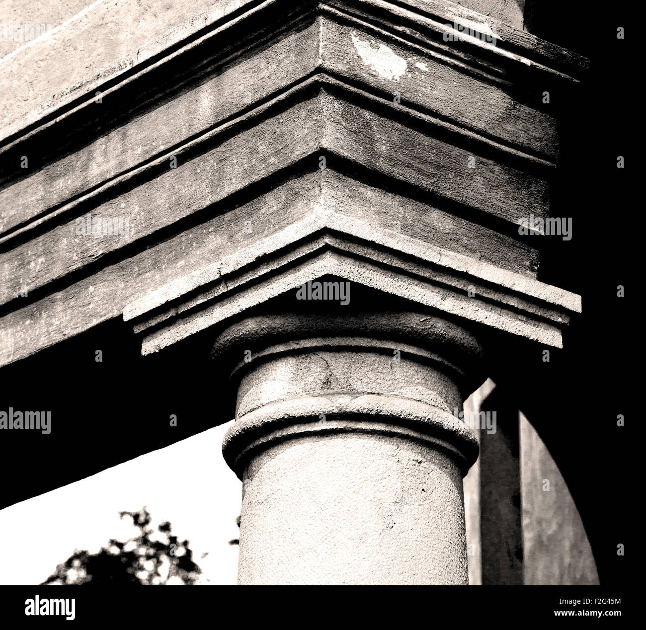 abstract old column in the country of europe italy and marble brick ...