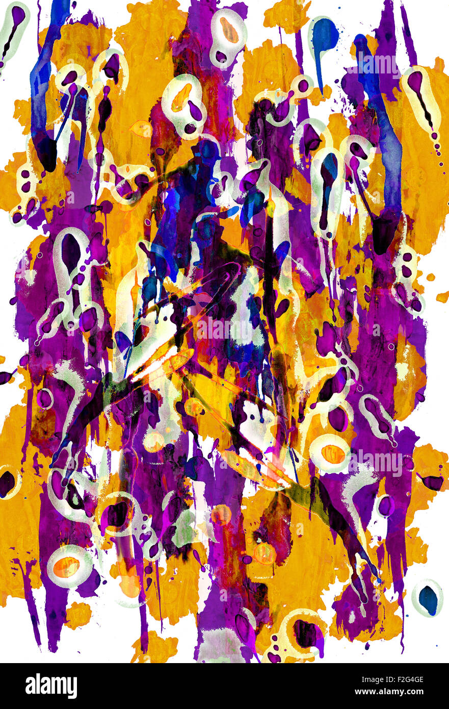 decorative modern stain mixed media artistic hand drawn artwork design ...