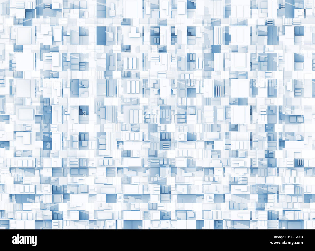 Abstract blue and white geometric technical background texture, chaotic ...