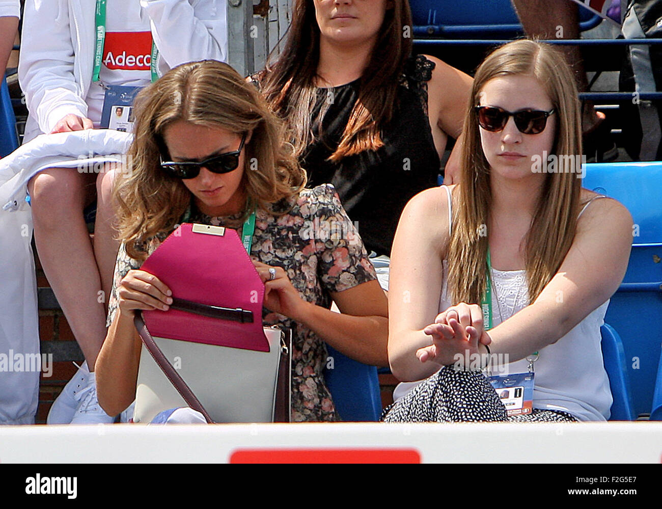 Kim Murray watches her husband Andy Murray in the Davis Cup Doubles ...