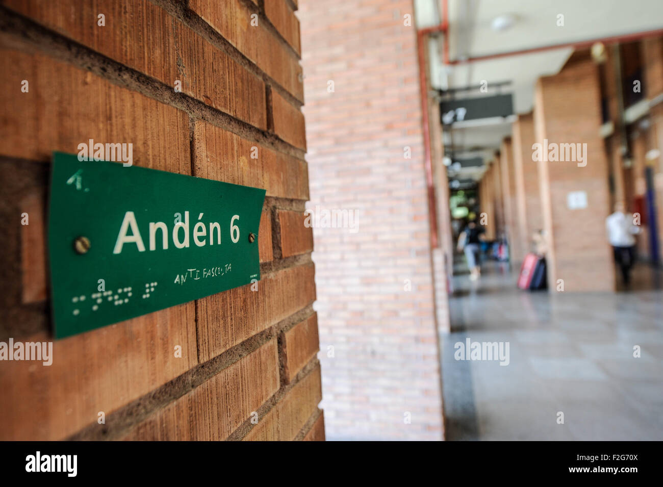 The bus station of Malaga- la estación de autobuses de Málaga Stock ...