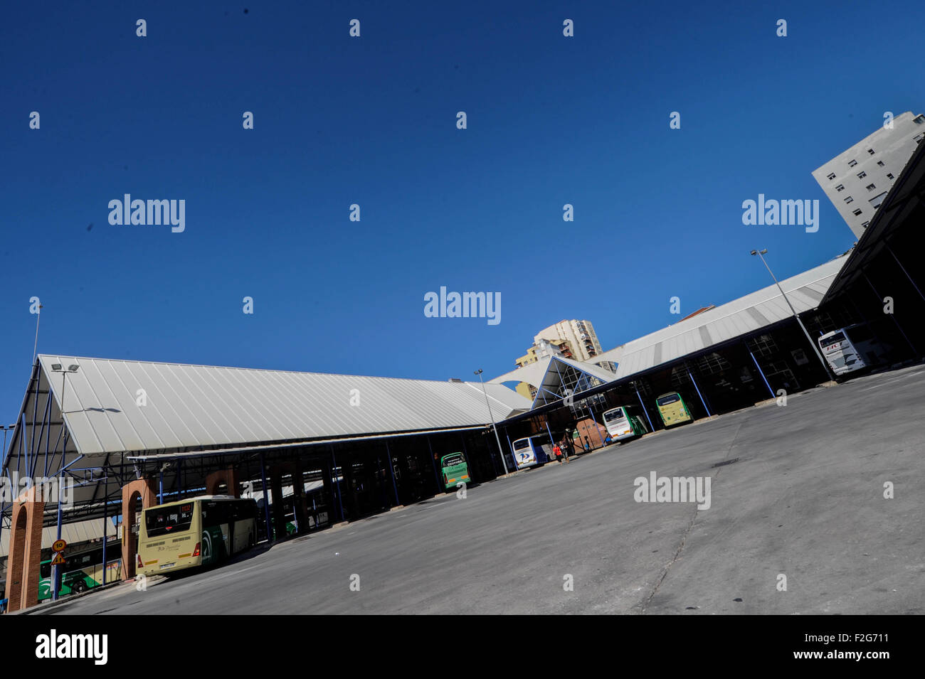 The bus station of Malaga- la estación de autobuses de Málaga Stock ...