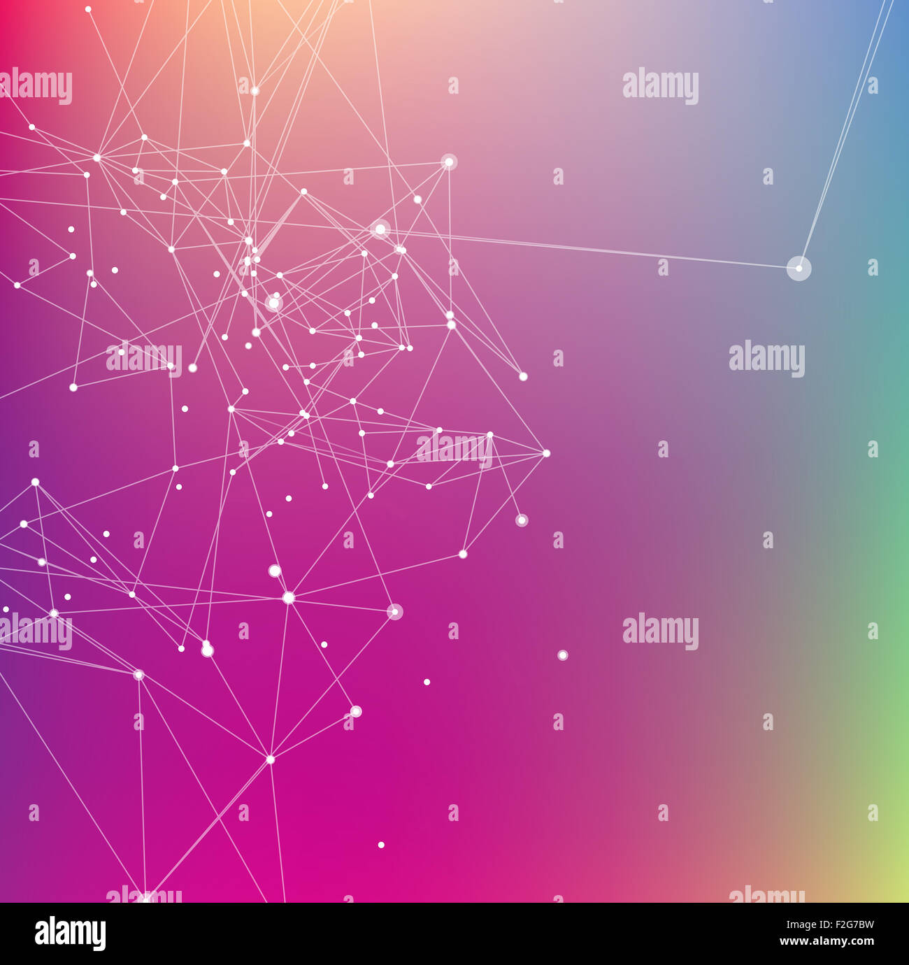 Colorful abstract background gradient. Connecting dots with lines Stock ...