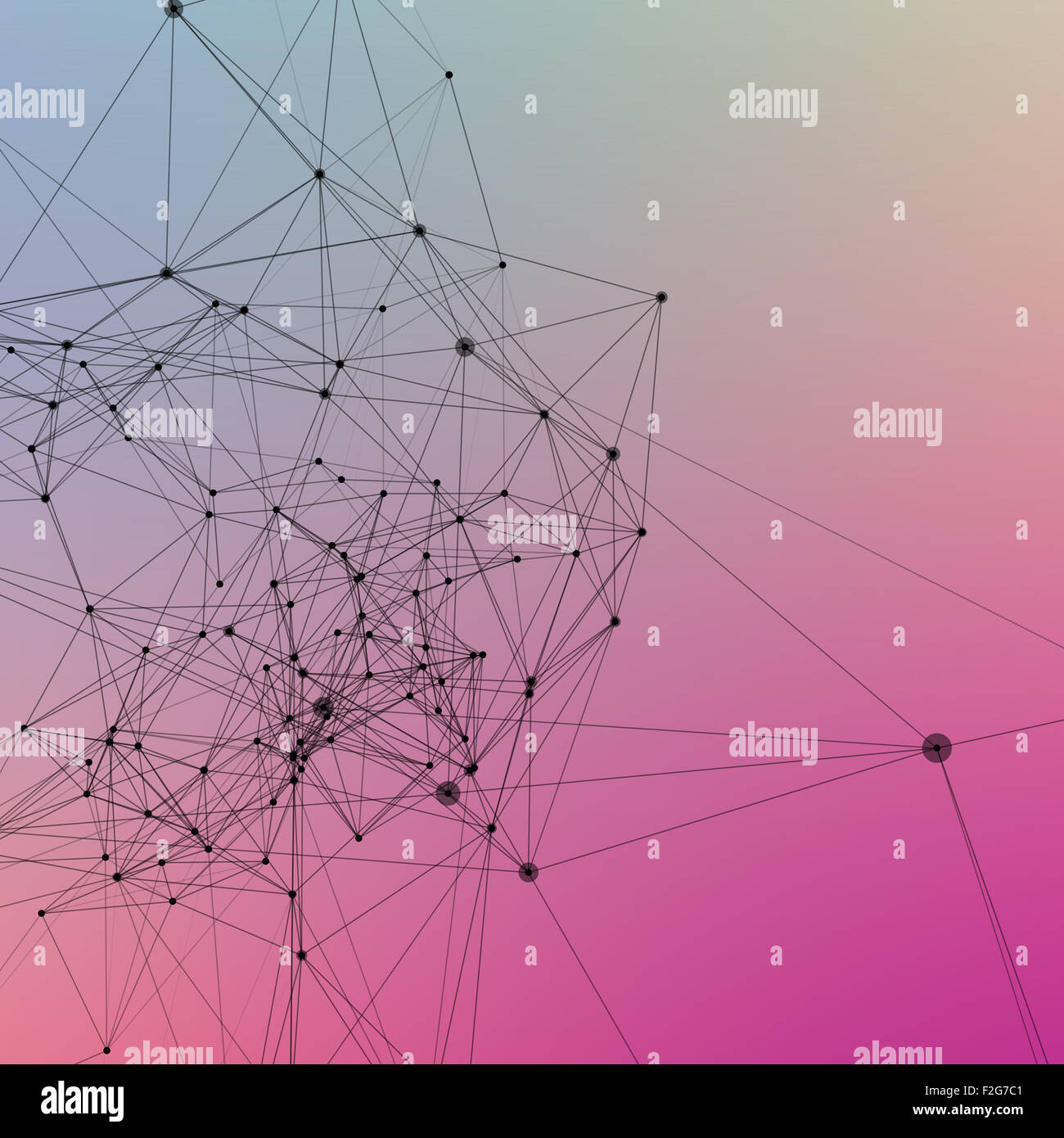 Colorful abstract background gradient. Connecting dots with lines Stock ...