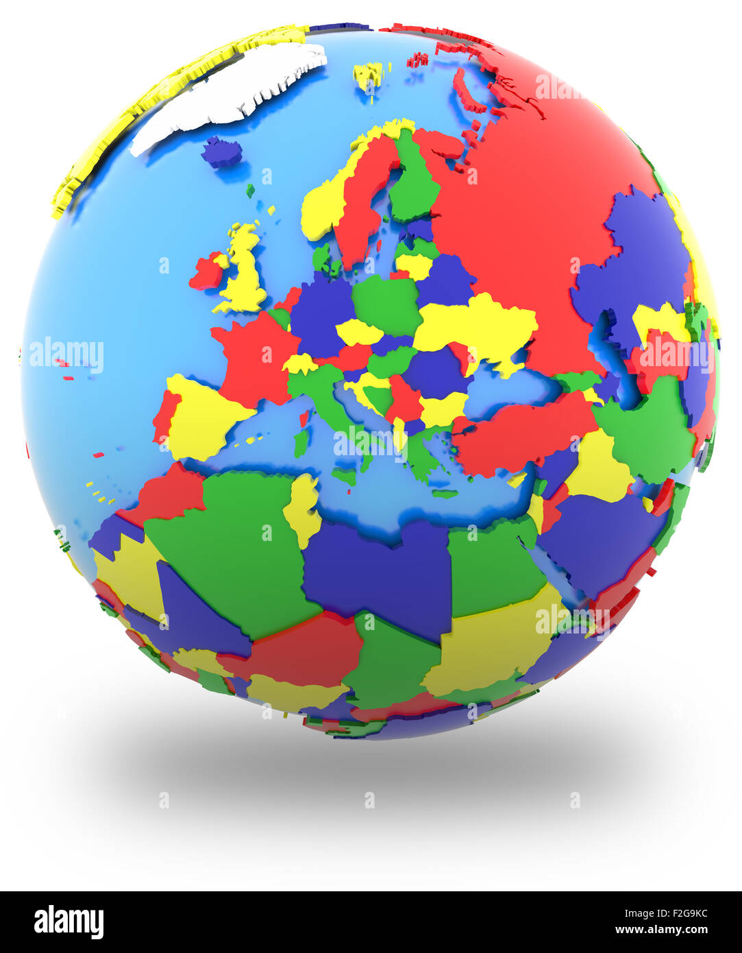 Political map of Europe with countries in four colours, isolated on ...