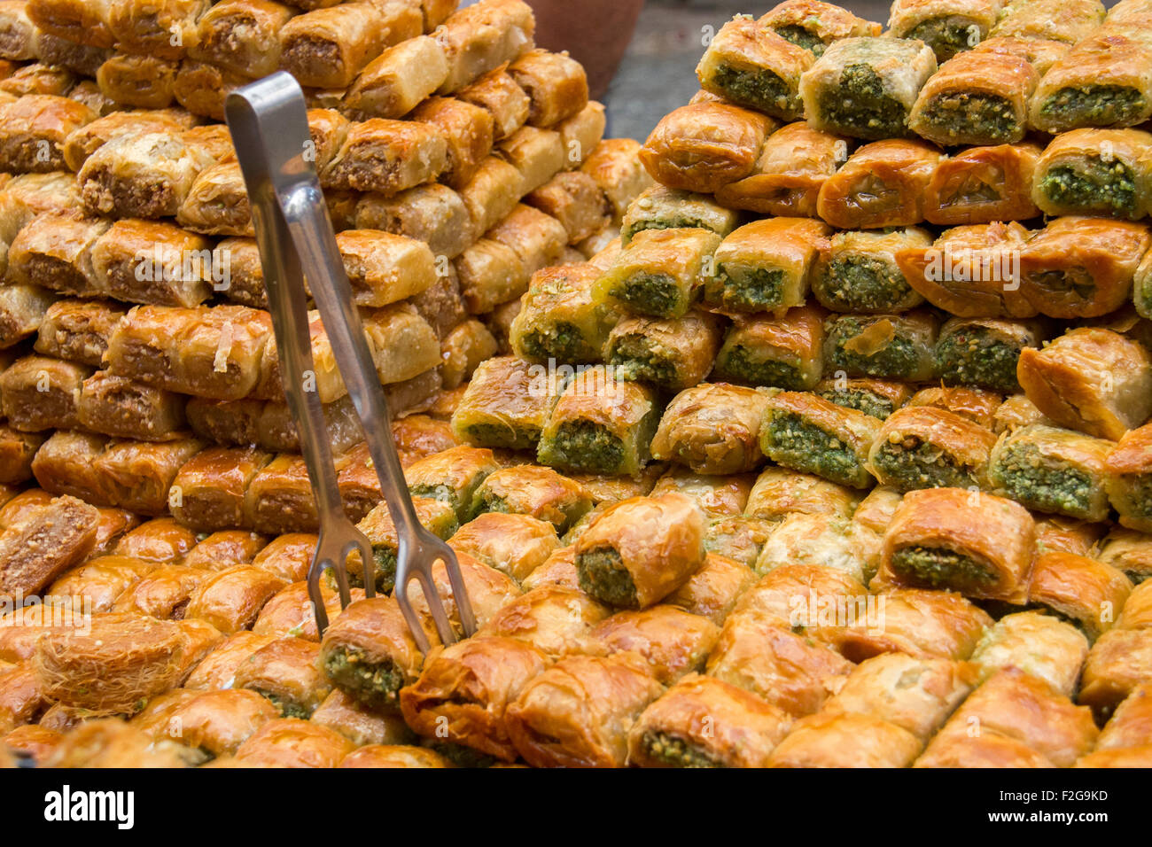 Different kinds of Baklava on the Eastern Market Stall Stock Photo - Alamy