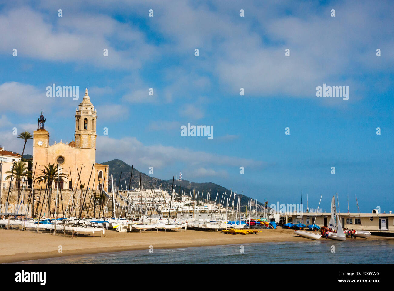 Santa Tecla church - Sitges, Spain Stock Photo - Alamy