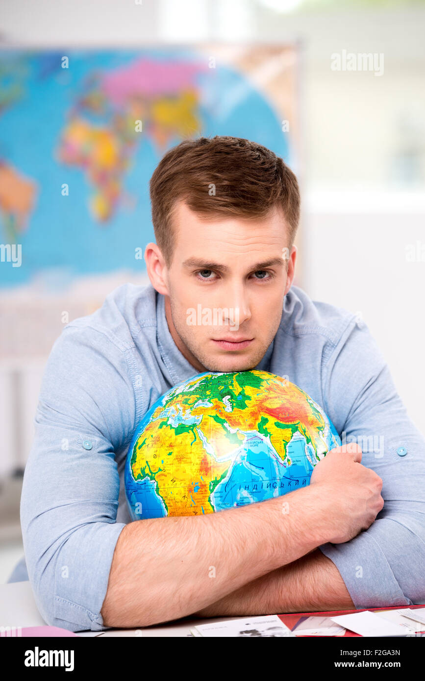 Creative concept for male tourist Stock Photo - Alamy