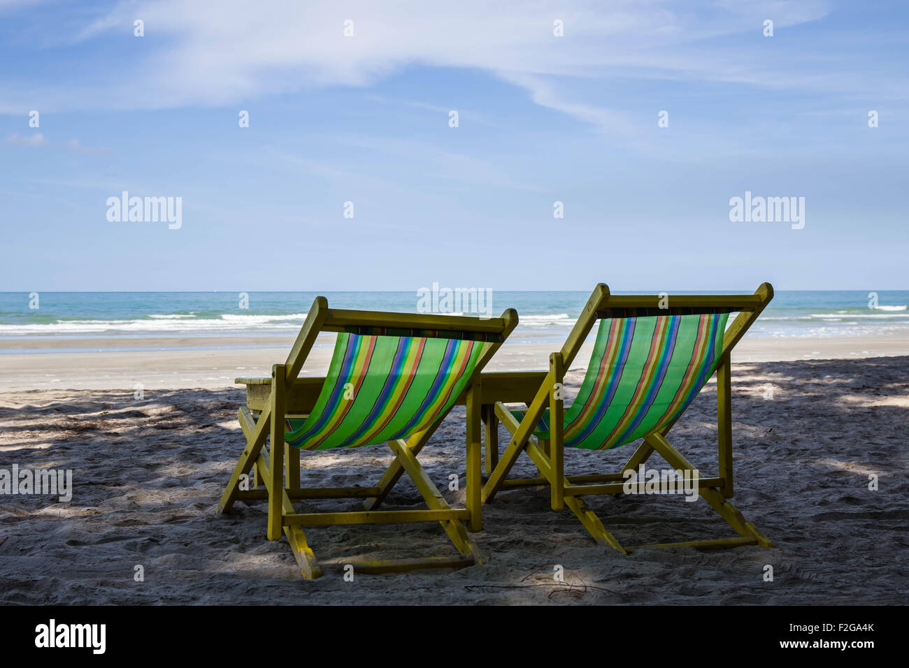 Two Beach Chairs Stock Photo - Alamy