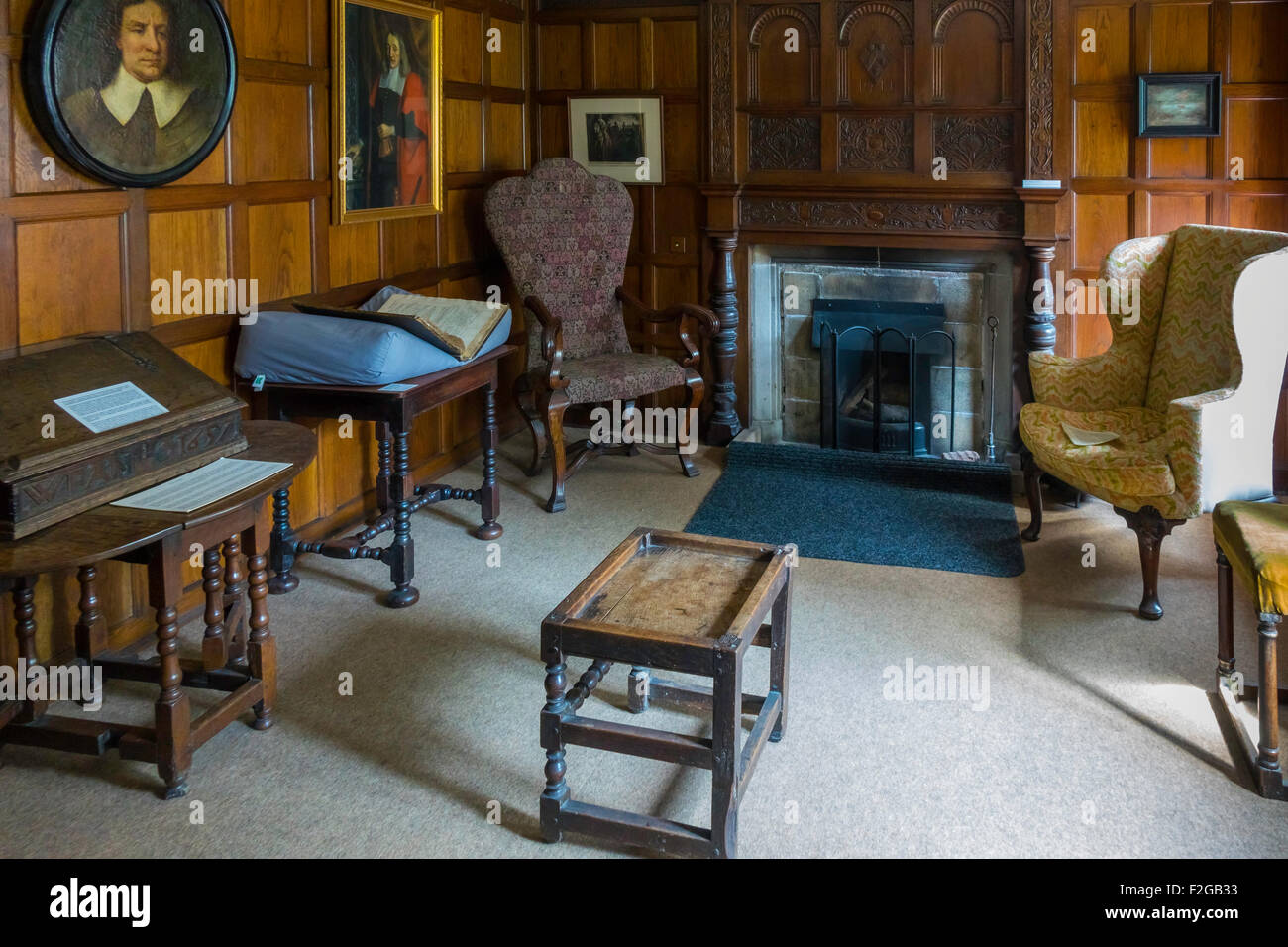 Swarthmoor Hall near Ulverston Cumbria interior Judge Fell's Study ...